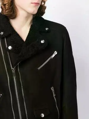 LES HOMMES Suede Biker Jacket
