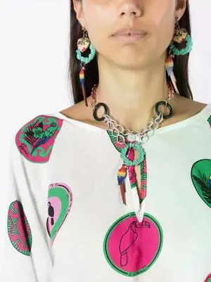 AMIR SLAMA Parrot-motif Contrast Necklace