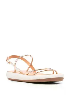 ANCIENT GREEK SANDALS Polis Metallic-strap Sandals - Gold