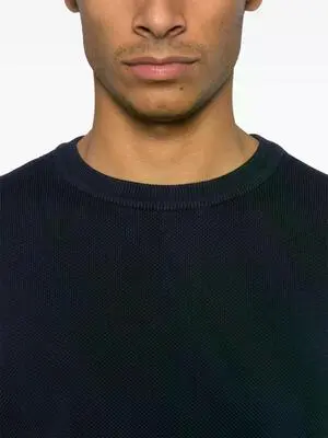 Paul & Shark Garment-dyed Cotton Crewneck Sweater - Blue