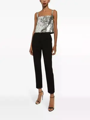 Dolce & Gabbana Sequin-embellished Cropped Top