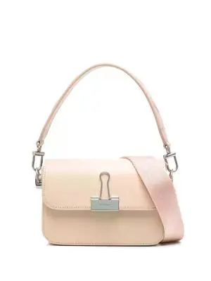 Off-White Binder Clip Leather Shoulder Bag - Neutrals