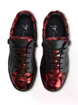 GIUSEPPE ZANOTTI Frankie Double-zip Low-top Sneakers - Red