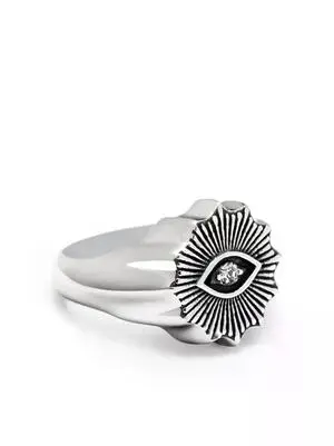 NIALAYA JEWELRY Evil Eye Crystal Ring - Silver