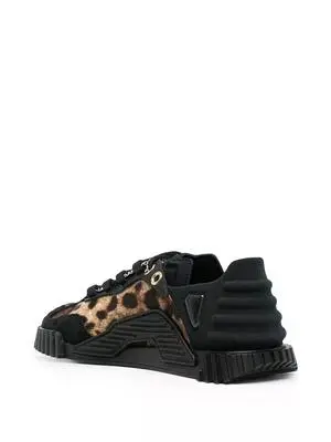 Dolce & Gabbana Leopard Panel Low-top Sneakers - Brown