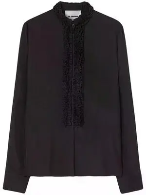 JIL SANDER Ruffle-trim Long-sleeved Shirt
