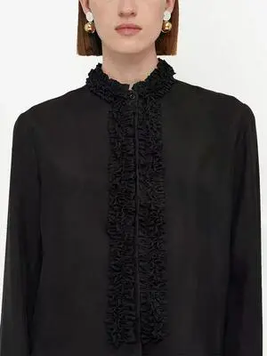 JIL SANDER Ruffle-trim Long-sleeved Shirt