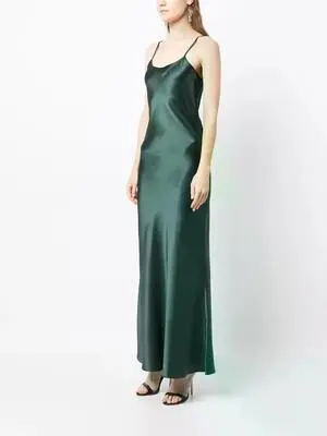 Voz Liquid Silk Slip Dress - Green