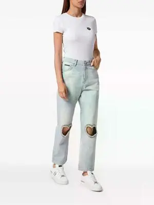 Philipp Plein Heart-patch Straight Jeans