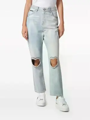Philipp Plein Heart-patch Straight Jeans