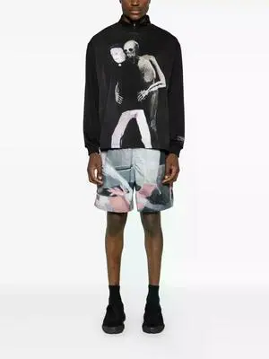 Undercover Paint-print Crinkled Track Shorts