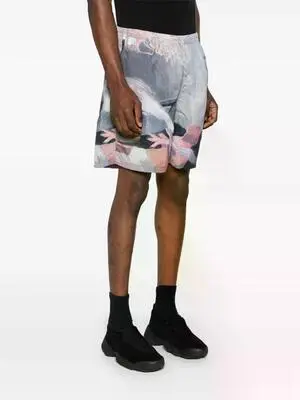 Undercover Paint-print Crinkled Track Shorts