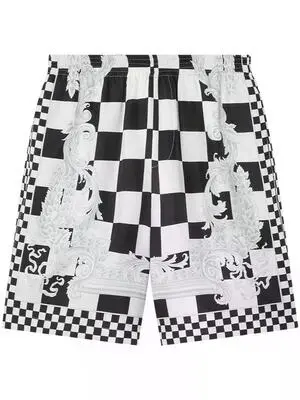 Versace Barocco Check-print Shorts