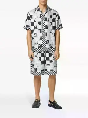 Versace Barocco Check-print Shorts