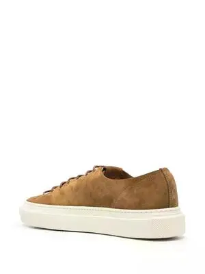 BUTTERO® Low-top Calf Leather And Suede Sneakers With Contrasting Sole