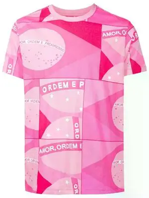 AMIR SLAMA Flag-print T-shirt - Pink