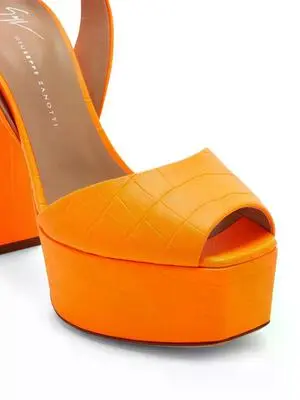 GIUSEPPE ZANOTTI 120mm Betty Platform Sandals - Orange