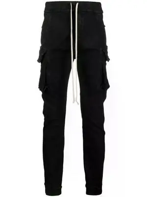 Rick Owens Mastodon Drawstring Slim-fit Trousers - Black