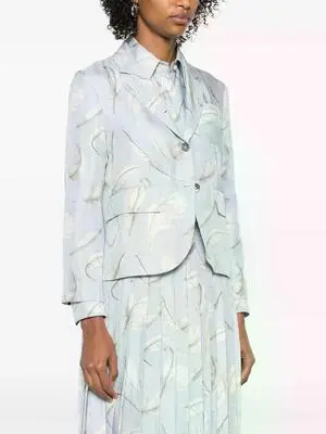 Thom Browne Feather-print Silk Blazer