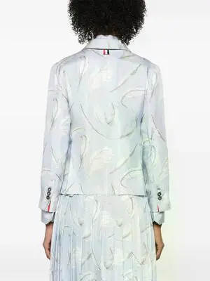 Thom Browne Feather-print Silk Blazer