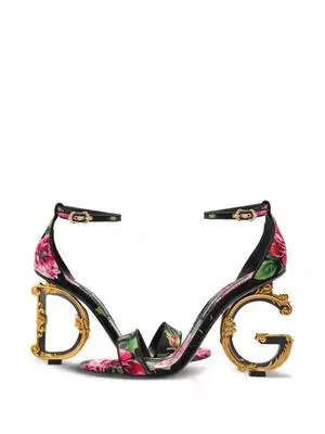 Dolce & Gabbana 115mm Floral-print Buckled High Heel Sandals