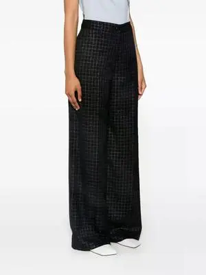 FORTE_FORTE Check-pattern Wide-leg Trousers