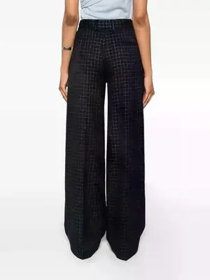 FORTE_FORTE Check-pattern Wide-leg Trousers