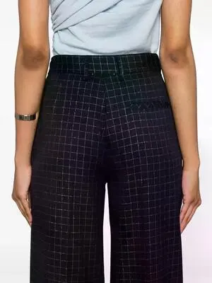 FORTE_FORTE Check-pattern Wide-leg Trousers