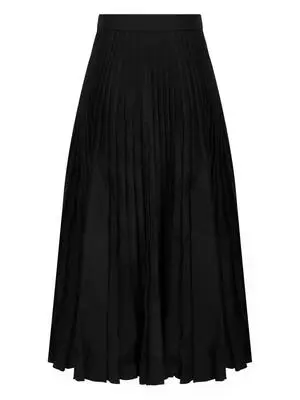 Balenciaga Creased Wool Pleated Midi Skirt