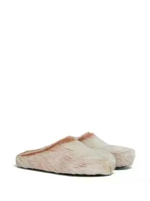 Marni Calf Hair Clogs - Neutrals