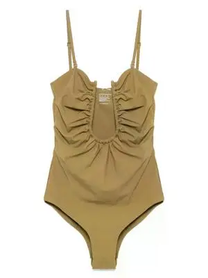 Christopher Esber Arced Ruched Swimsuit - Brown