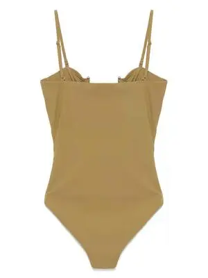 Christopher Esber Arced Ruched Swimsuit - Brown