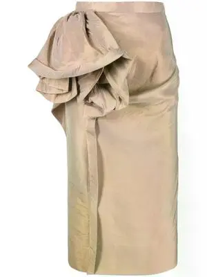 MAISON MARGIELA Moiré-effect Ruffled Midi Skirt