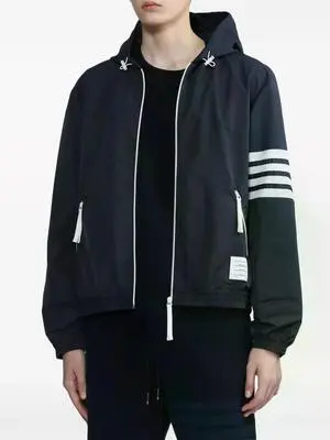 Thom Browne 4-bar Stripe Hooded Jacket - Blue