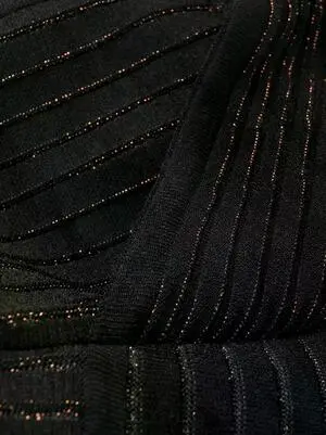 Balmain Ribbed V-neck Mini Dress