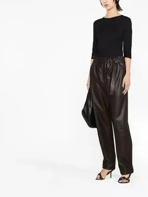 Vince Fine-ribbed Half-length Sleeve Top - Black