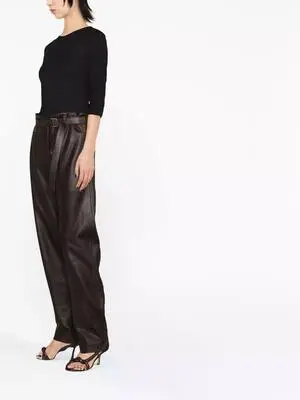 Vince Fine-ribbed Half-length Sleeve Top - Black