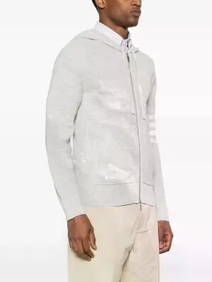 Thom Browne Zip-up Waffle Knit Hoodie