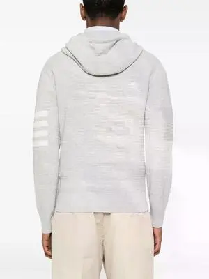 Thom Browne Zip-up Waffle Knit Hoodie
