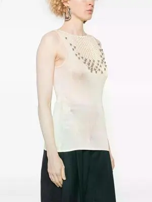 Rabanne Bead-embellished Knitted Top