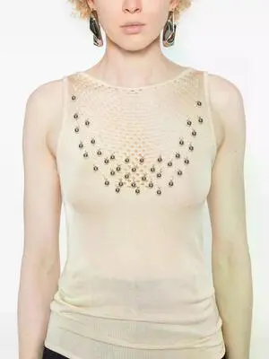 Rabanne Bead-embellished Knitted Top