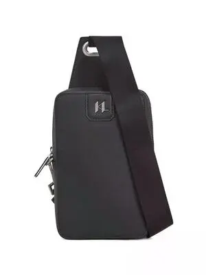 Karl Lagerfeld K/monogram Leather Messenger Bag - Black
