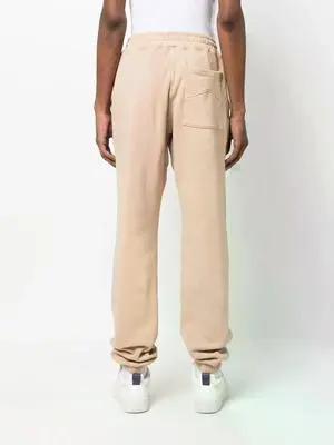 Rhude Embroidered-logo Cotton Track Pants - Neutrals
