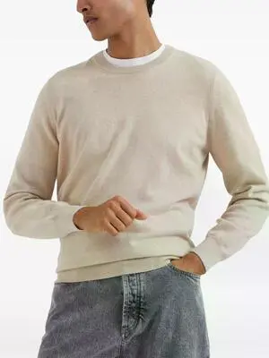 Brunello Cucinelli Cashmere Crew Neck Sweater - Neutrals