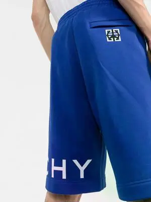 Givenchy Logo-print Knee-length Track Shorts - Blue