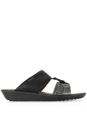 TOD'S Leather Open-toe Wedge Sandals