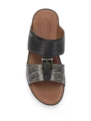 TOD'S Leather Open-toe Wedge Sandals