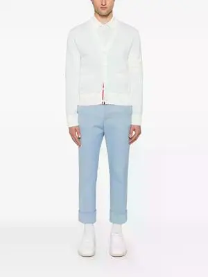 Thom Browne 4-bar Stripe V-neck Cardigan - Blue