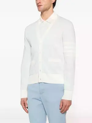 Thom Browne 4-bar Stripe V-neck Cardigan - Blue