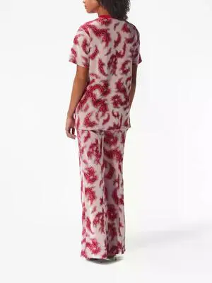 MARGHERITA MACCAPANI Graphic-print Flared Trousers - Red